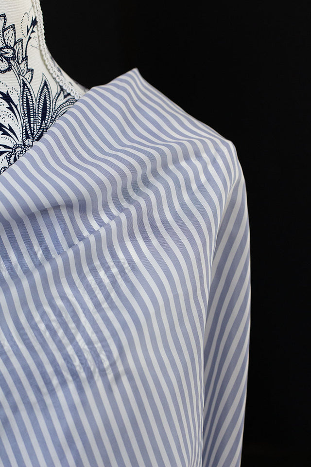 European Striped Lining Blue/White – House of Cloth